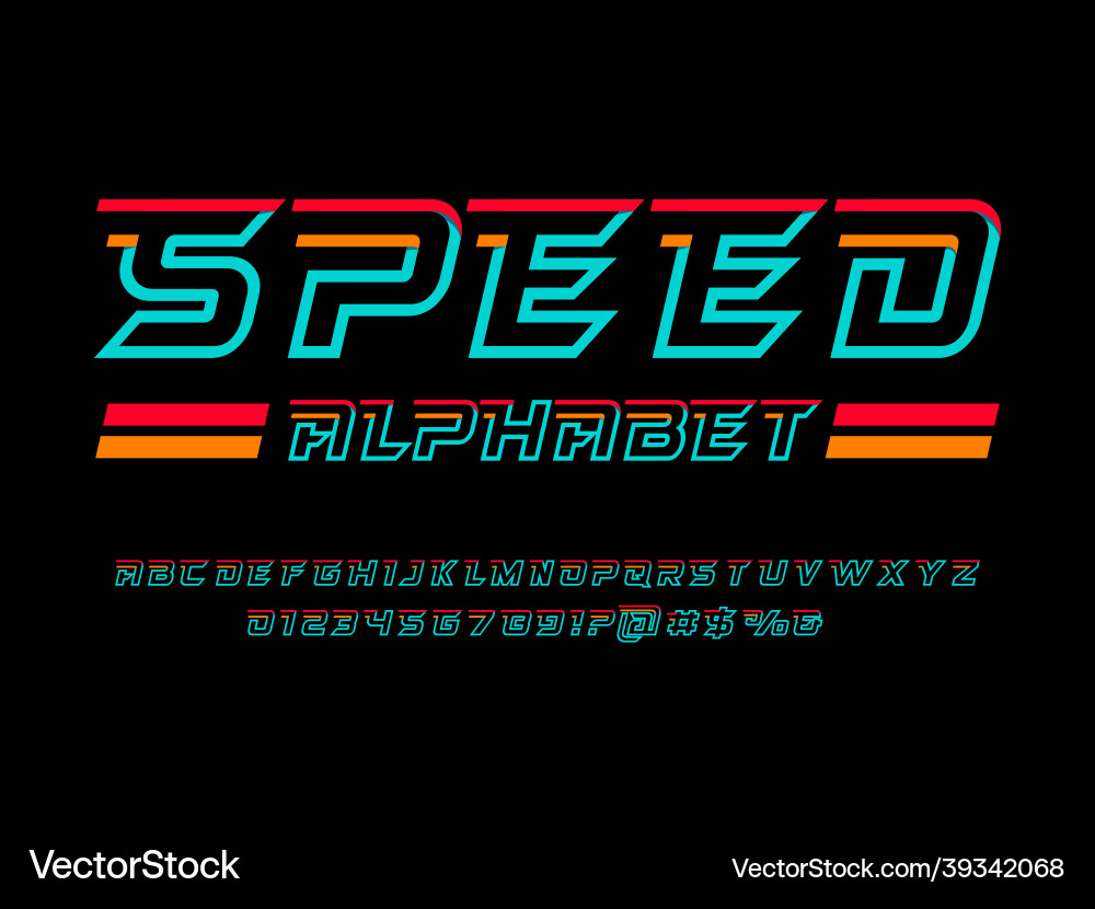 Speed font Royalty Free Vector Image - VectorStock