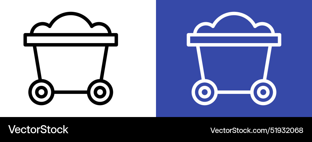 Trolley with coal icon for industrial Royalty Free Vector