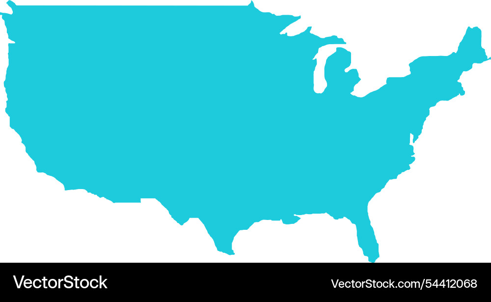 Usa map in blue country map usa border map border Vector Image