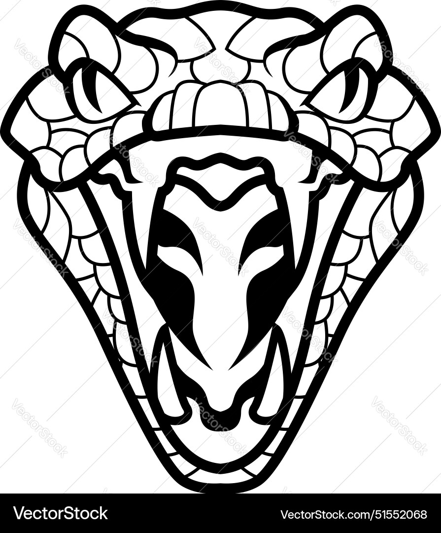 Venomous snake viper sketch line art Royalty Free Vector