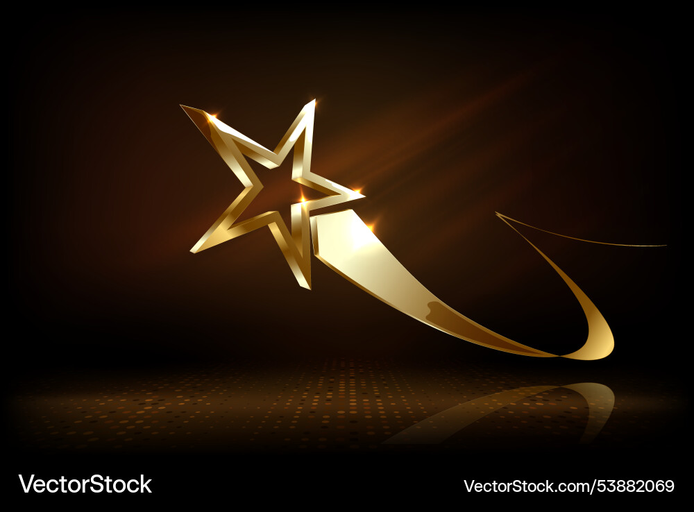 Award ceremony background with 3d gold star Vector Image