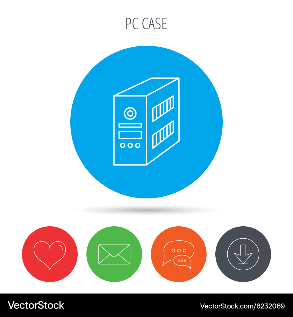 Computer server icon pc case or tower sign Vector Image