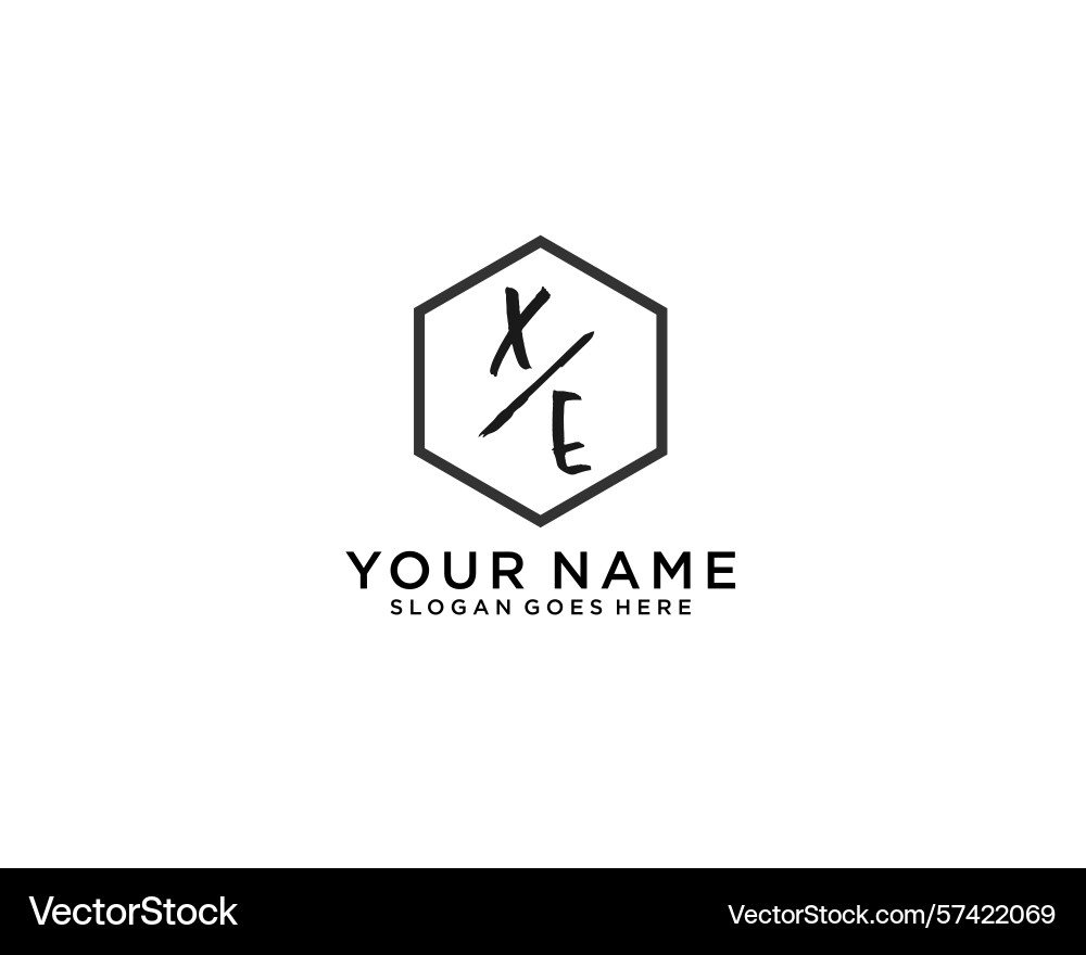 Creative handwritten xe initial logos Royalty Free Vector