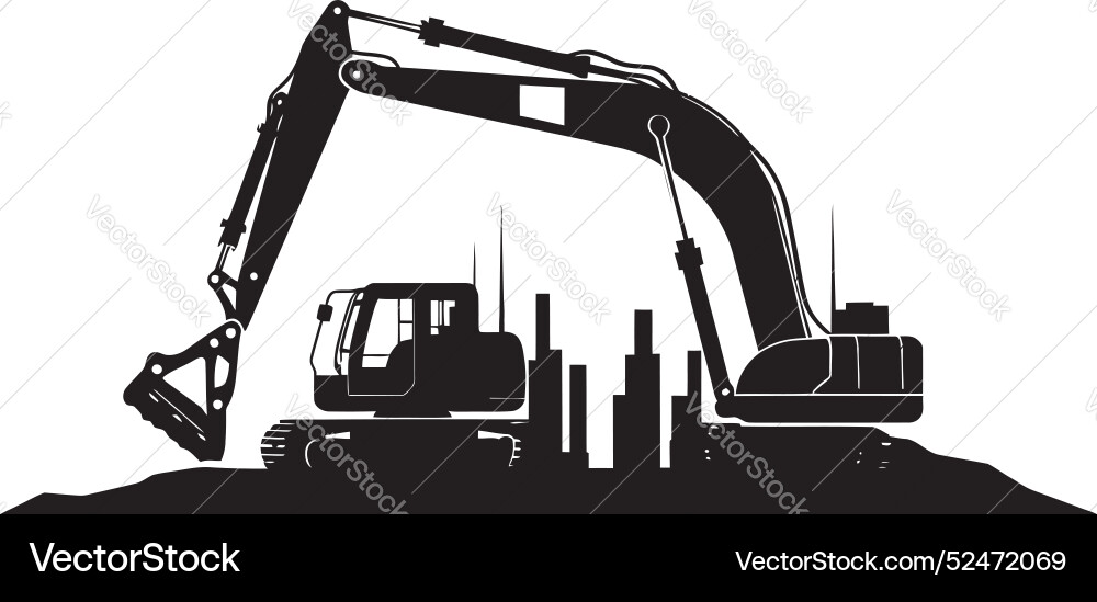 Earth explorer excavator design element Royalty Free Vector