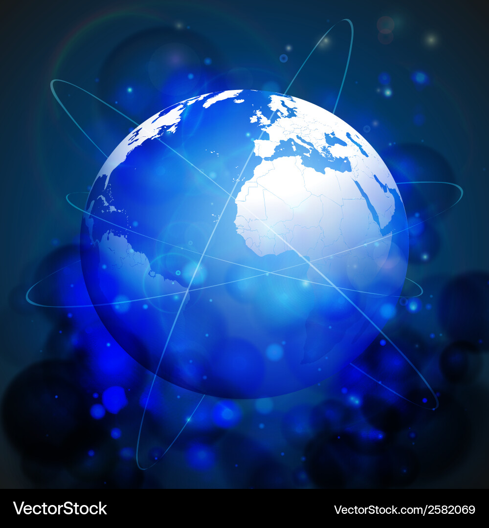 Globe network connections blue design background Vector Image