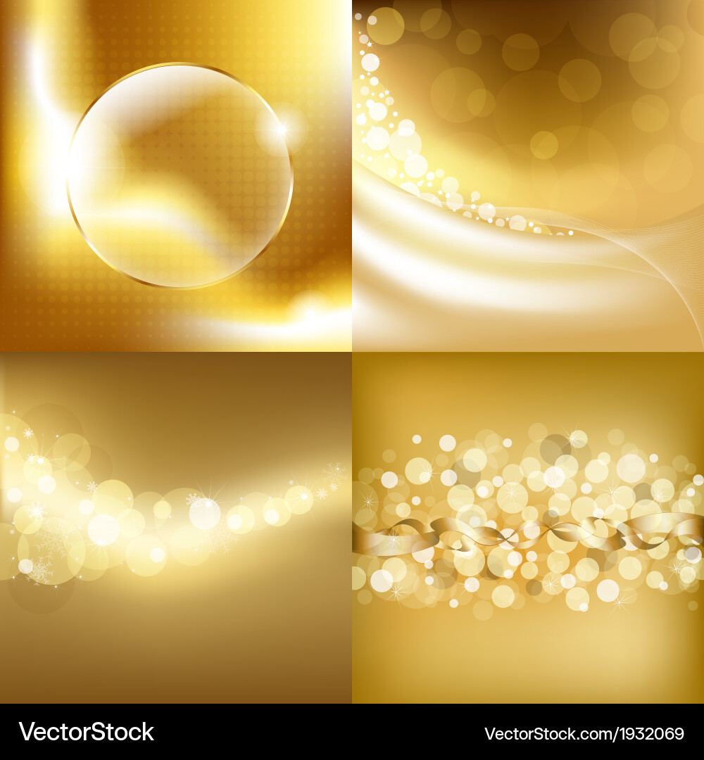 Gold backgrounds set Royalty Free Vector Image