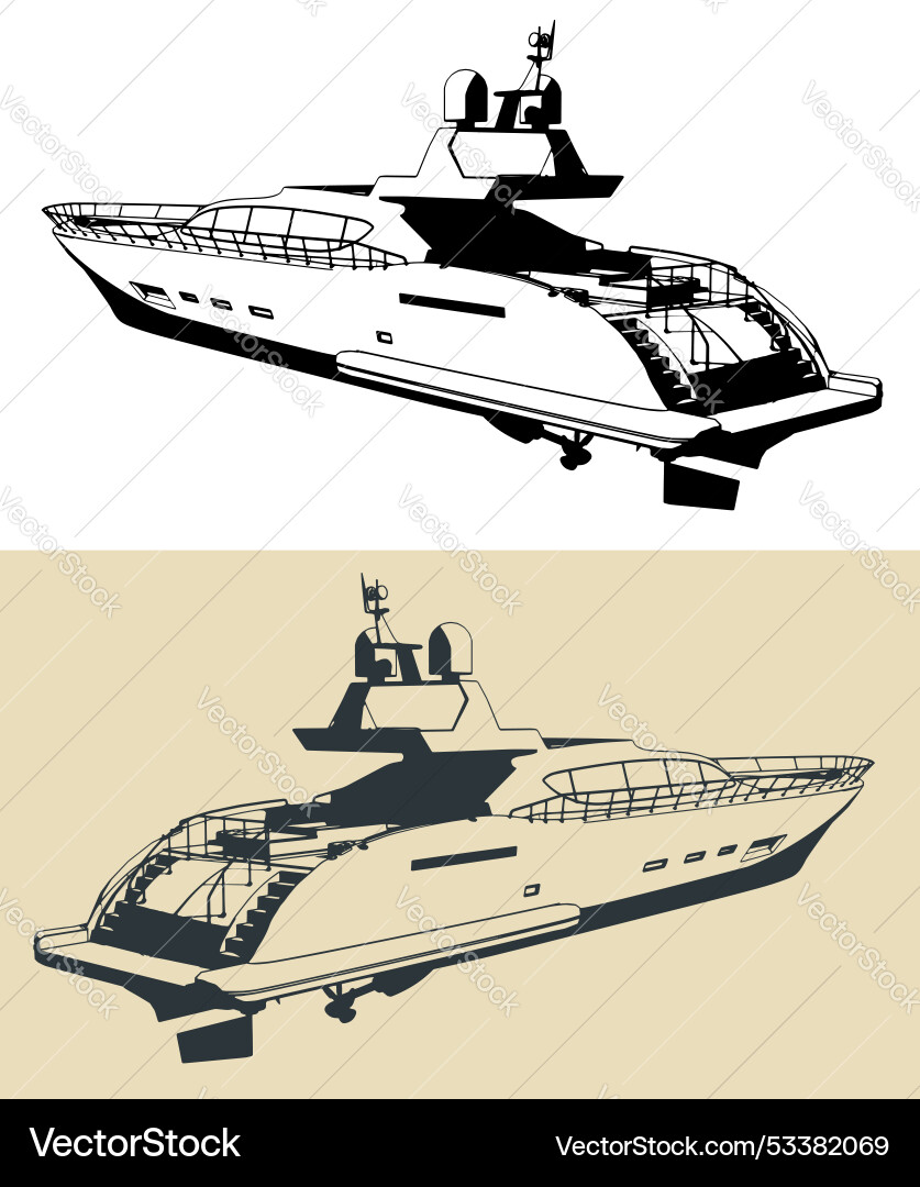 High-speed motor yacht Royalty Free Vector Image