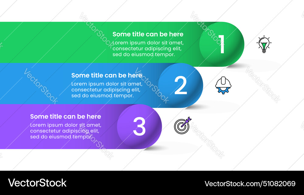 Infographic template 3 banners with text and Vector Image