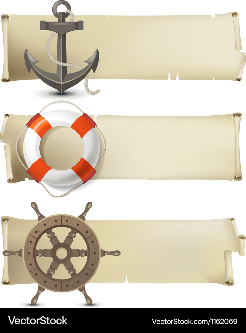 Nautical Banner Set Royalty Free Vector Image - VectorStock