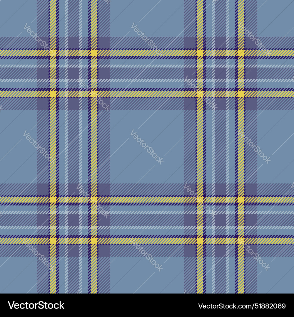 Plaid seamless pattern in blue check fabric Vector Image