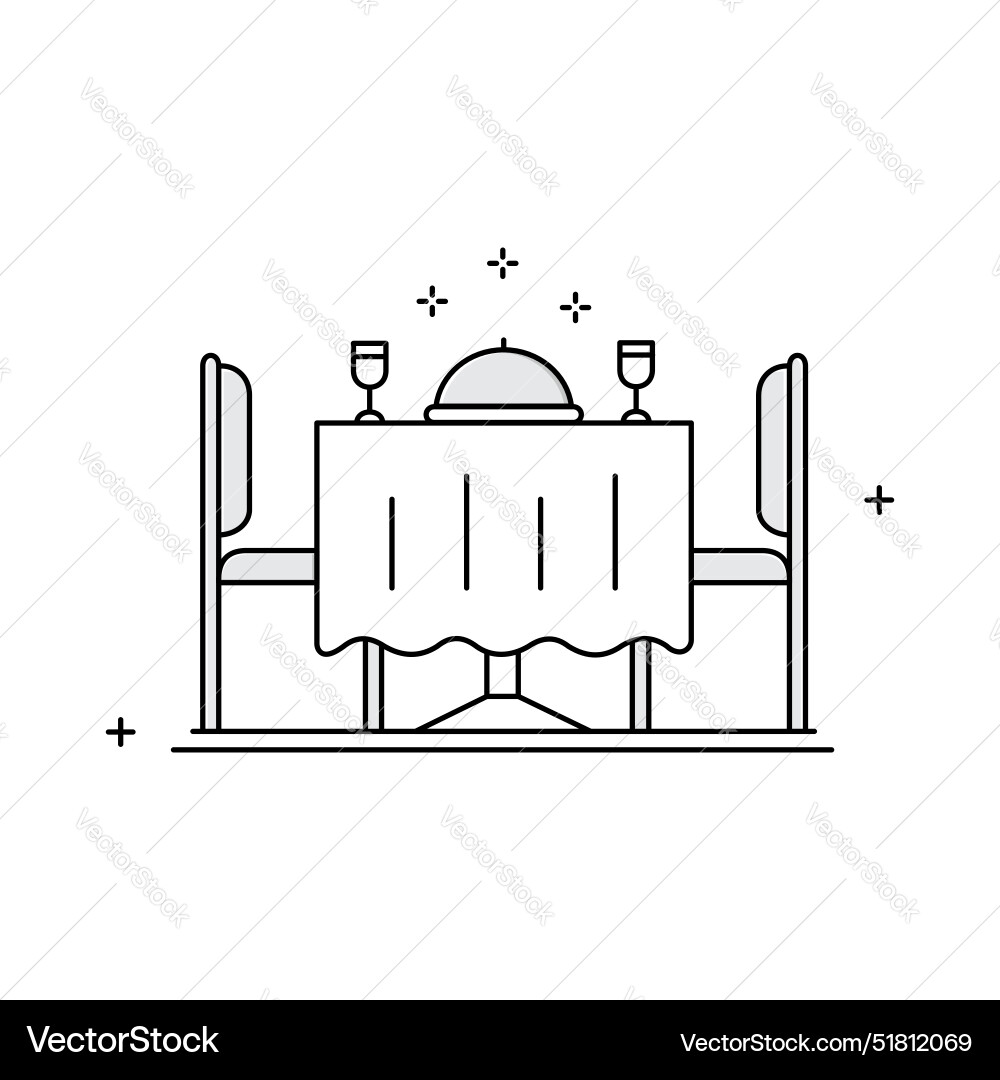 Restaurant dining table dinner Royalty Free Vector Image