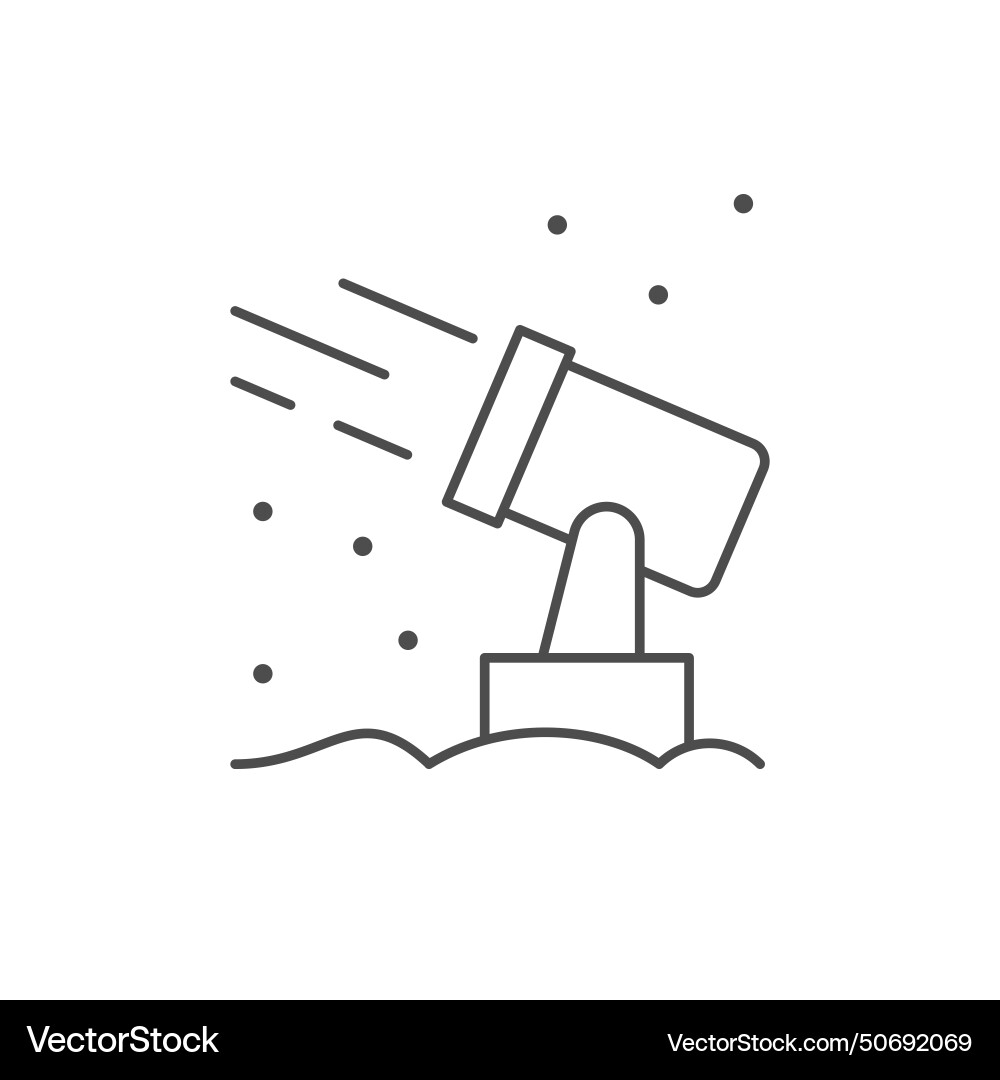 Snow gun line outline icon Royalty Free Vector Image