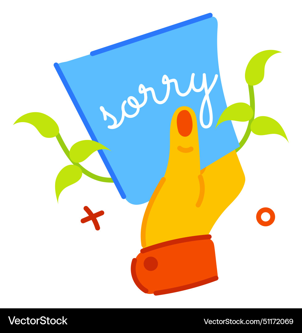 Sorry note Royalty Free Vector Image - VectorStock