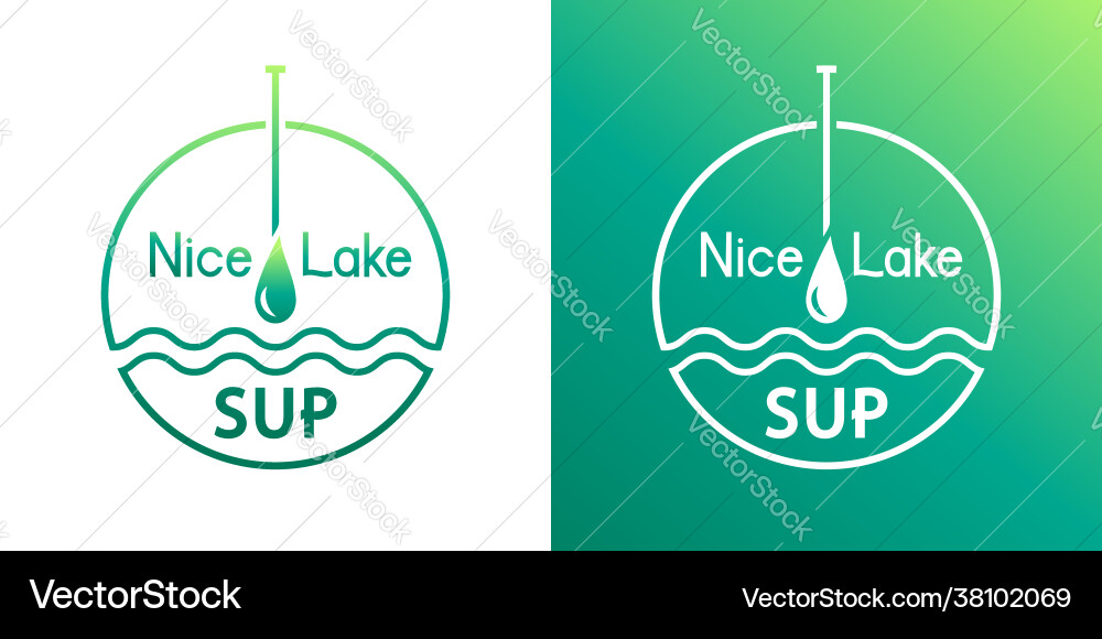 Sup icon or logo stand up paddle boarding Vector Image
