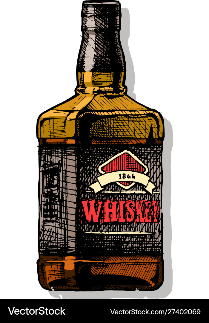 Vintage Whiskey Bottle Royalty Free Vector Image