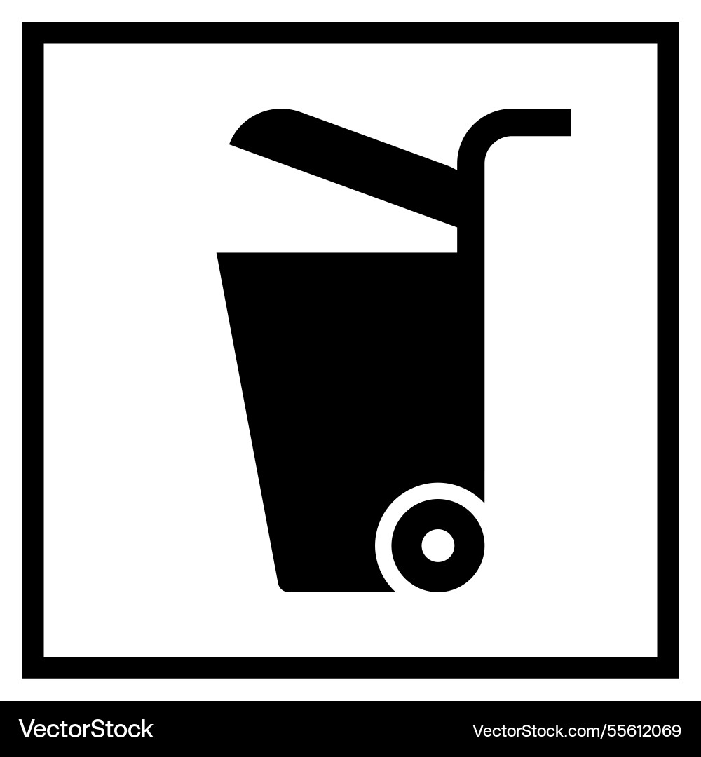 Wheelie bin sign container symbol trash bin Vector Image