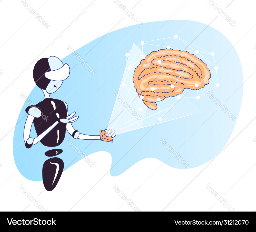 AI Brain Health Check Royalty Free Vector Image