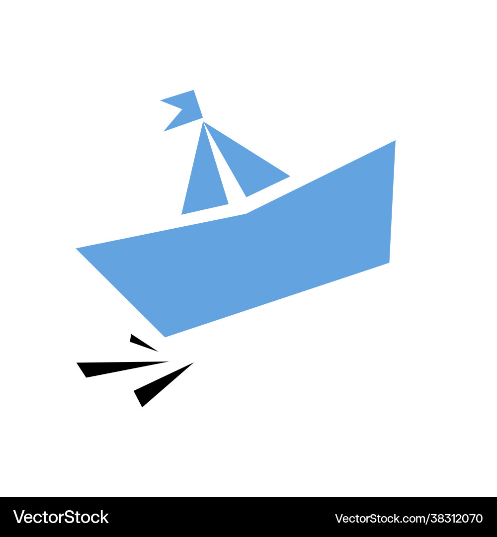 Blue boat travel icon isolated on white Royalty Free Vector