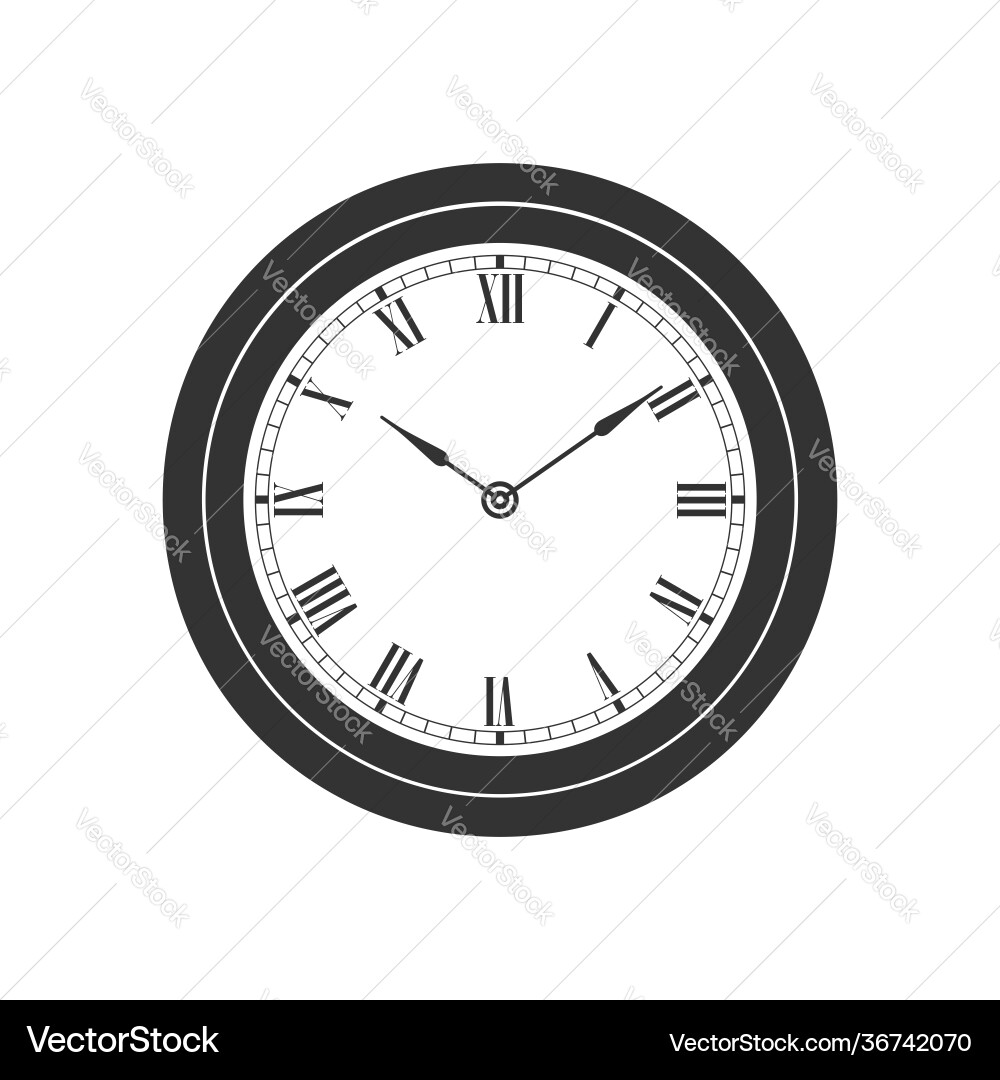 Clock retro Royalty Free Vector Image - VectorStock