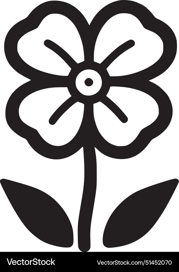 Flower - black and white isolated icon Royalty Free Vector