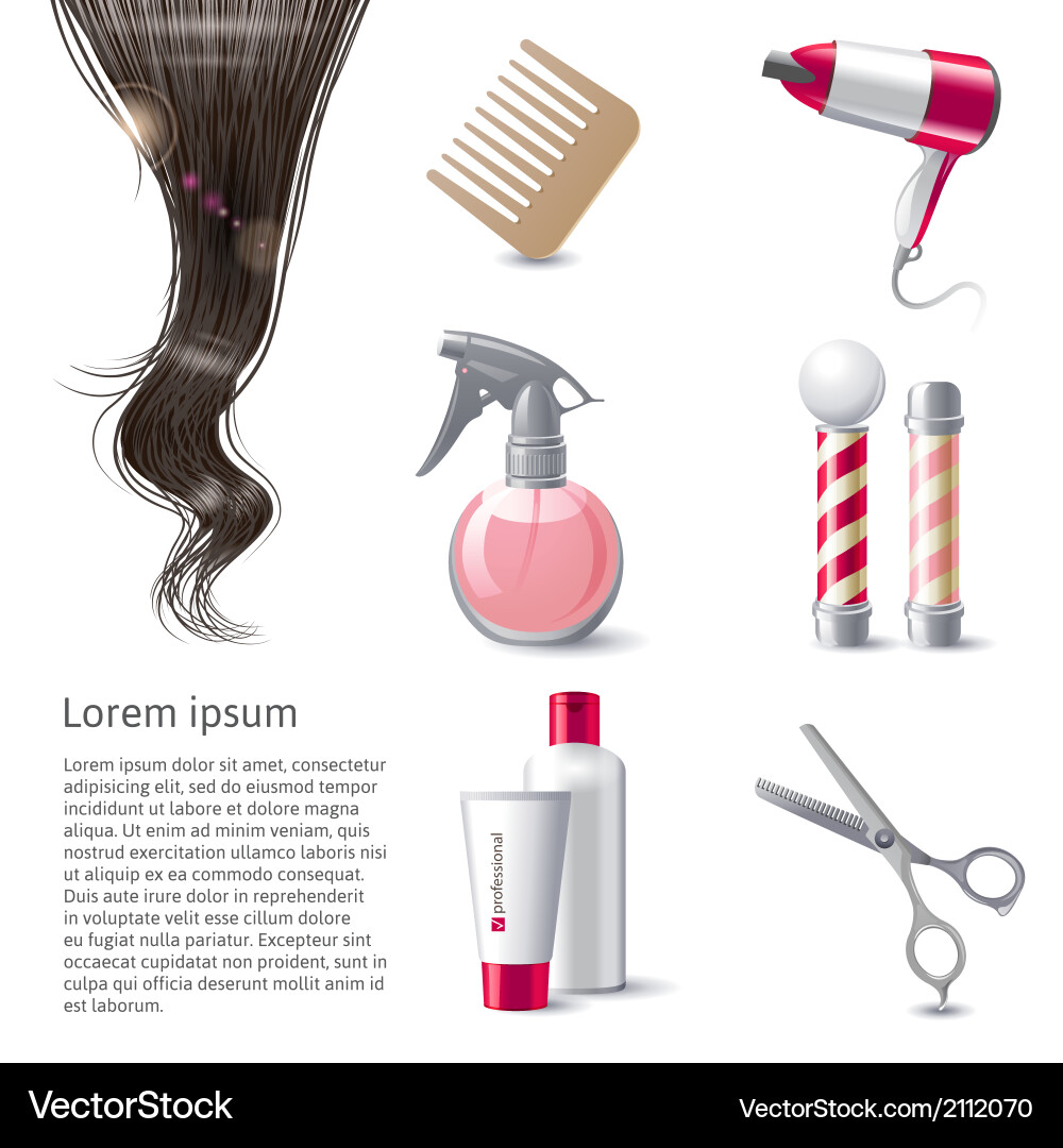 Hair care icons set Royalty Free Vector Image - VectorStock
