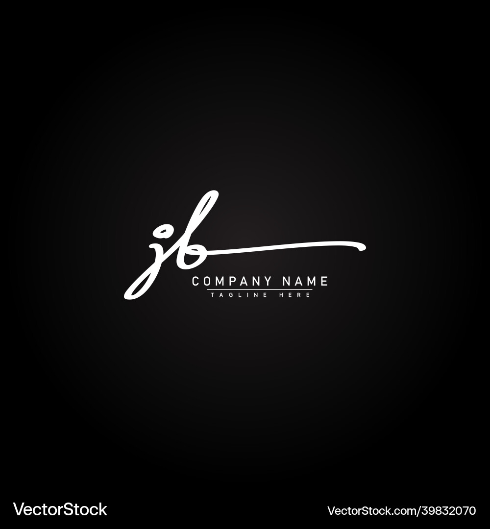 Initial letter jb logo handwritten signature Vector Image