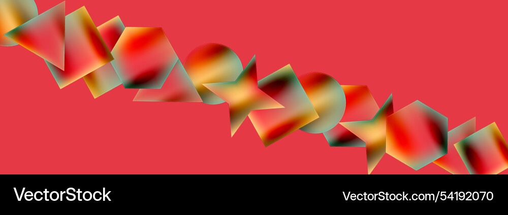 Neon color geometric shapes square triangle circle