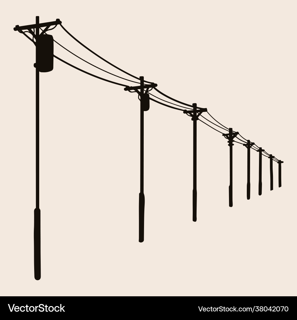 Power electrical line vintage concept Royalty Free Vector