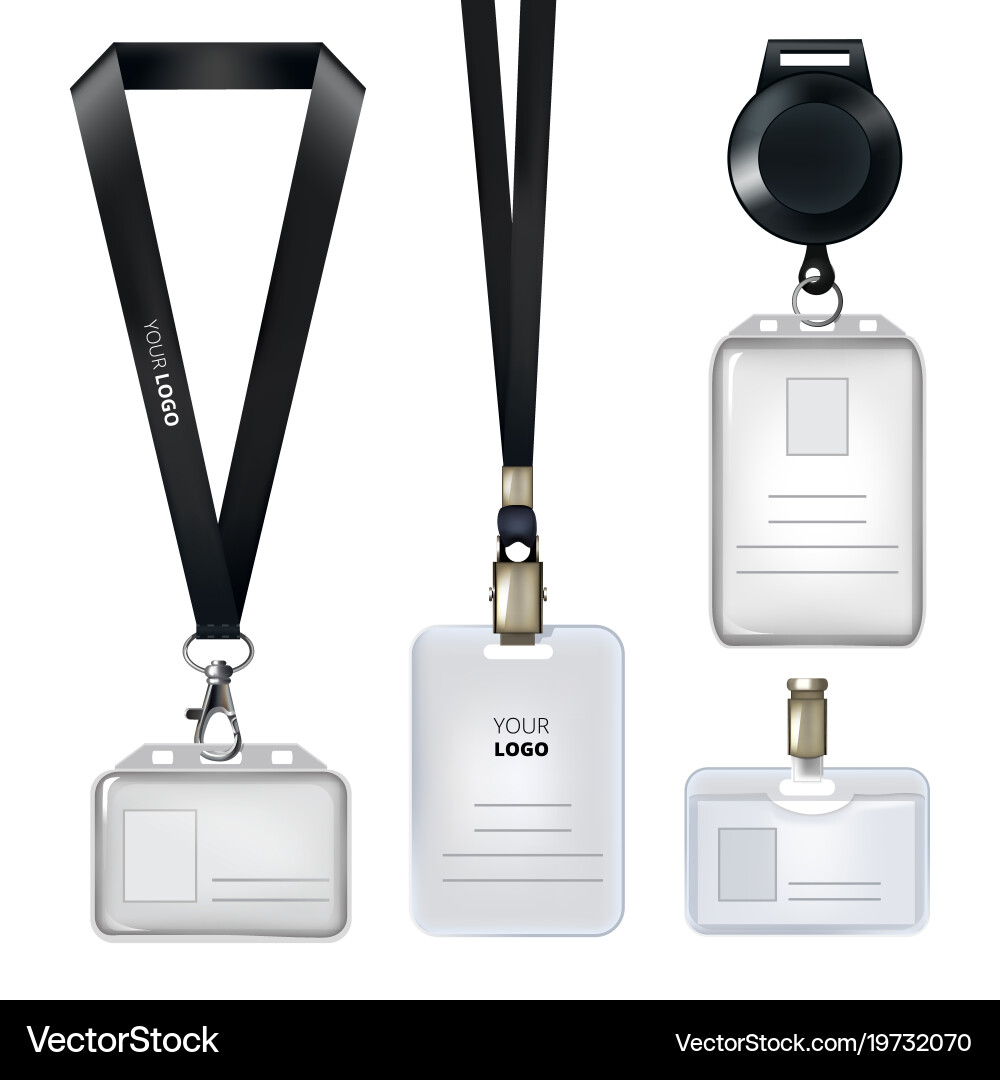 Realistic template of identification card Vector Image