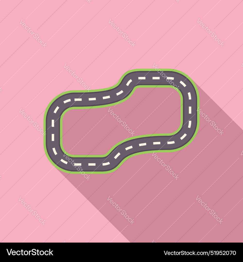 Winding road making a loop on pink background Vector Image