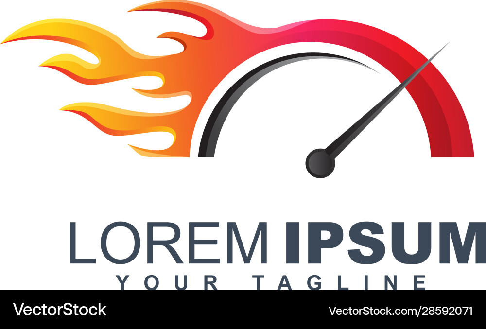 Colorful speedometer abstract logo design template