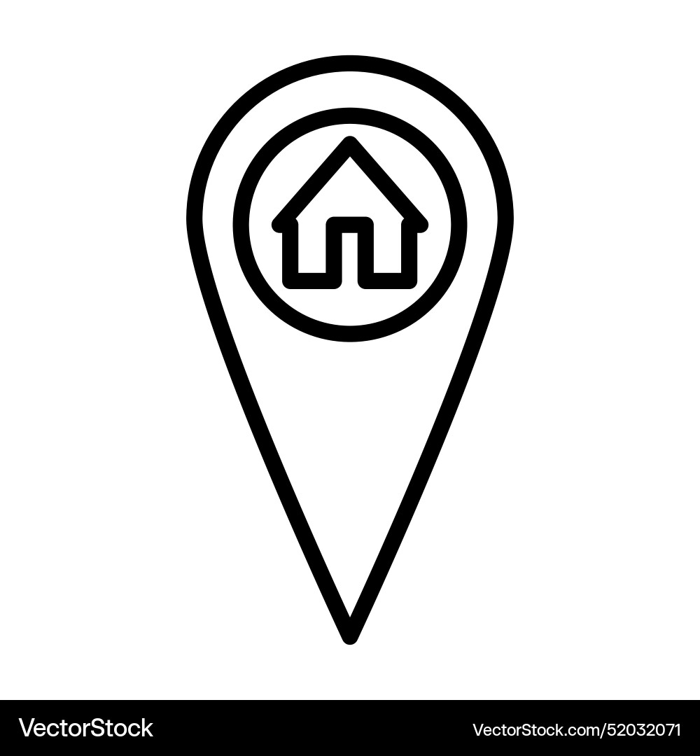 Home address icon linear logo mark in black Vector Image