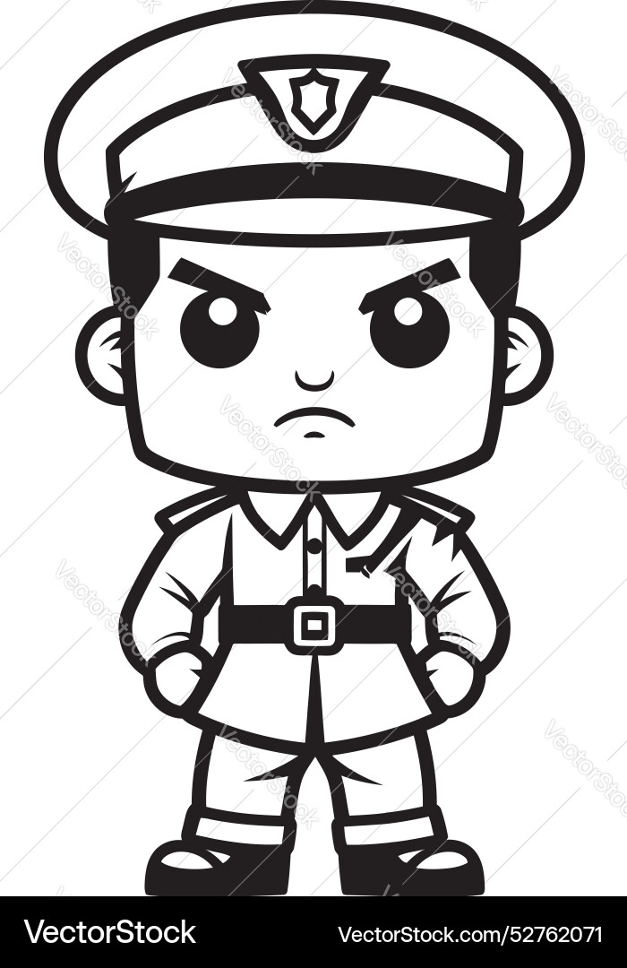 Imaginative infantry cartoon doodle soldier icon Vector Image