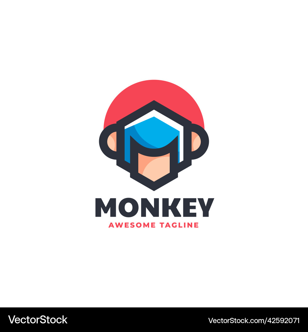 Logo Affe einfache Maskottchen Stil Lizenzfreier Vektor