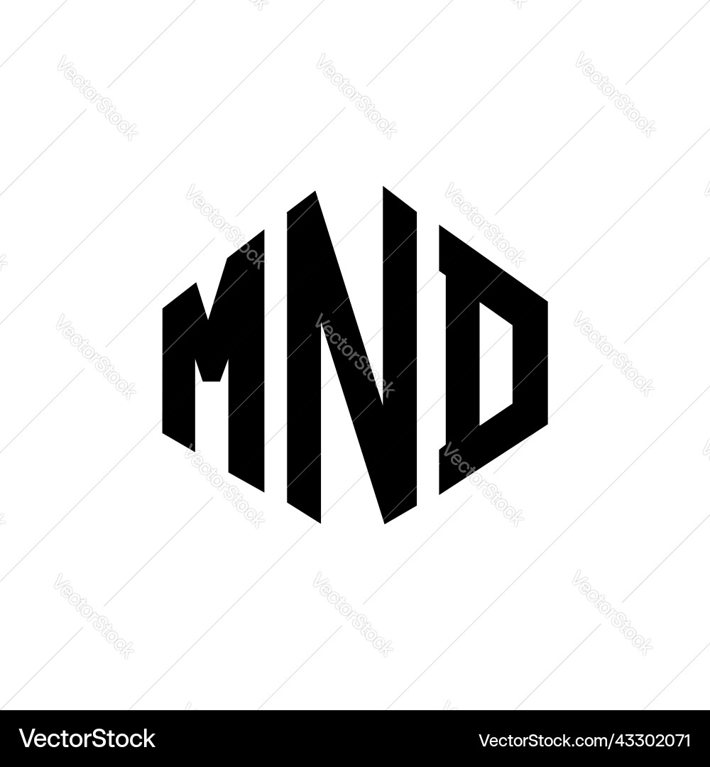 Mnd letter logo design with polygon shape Vector Image
