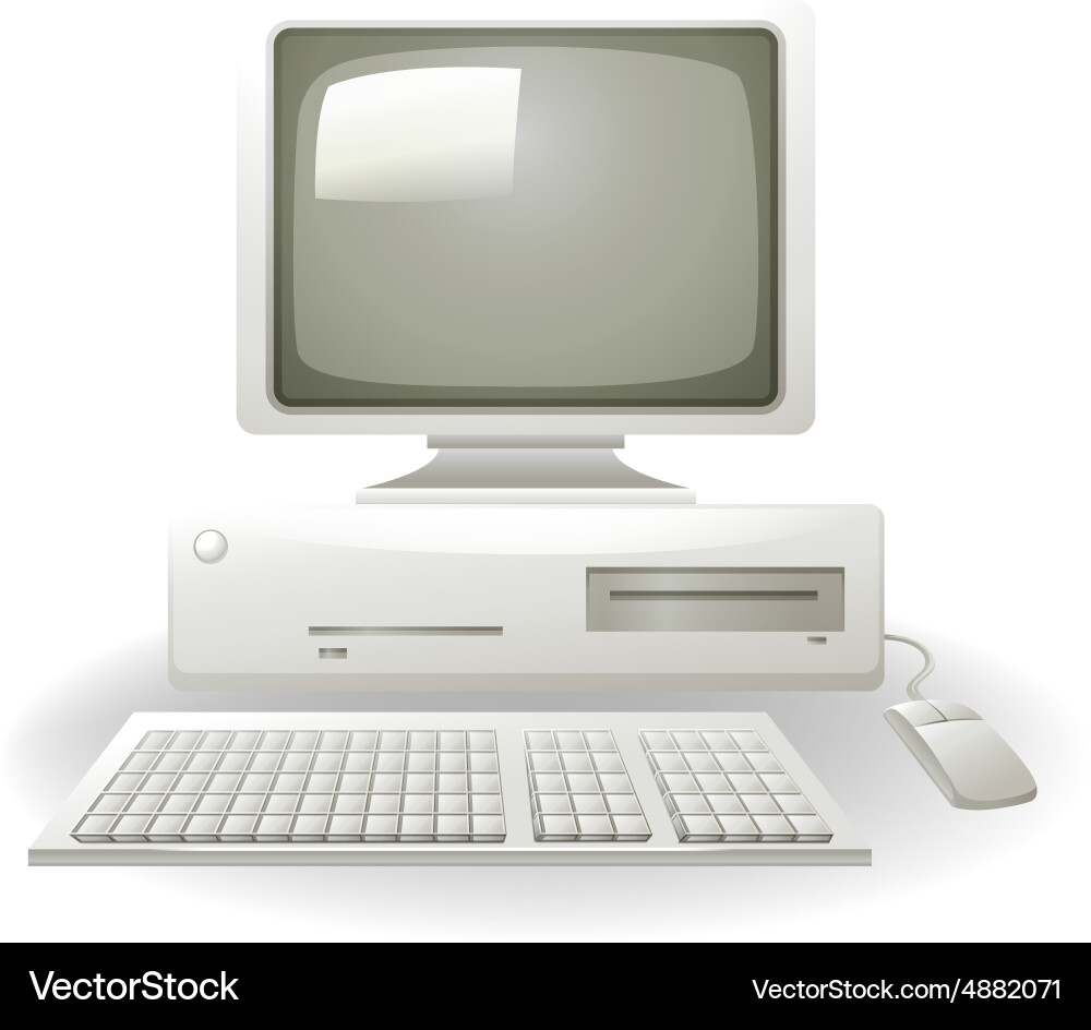 Old computer Royalty Free Vector Image - VectorStock