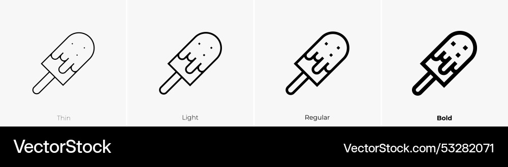 Popsicle icon thin light regular and bold style Vector Image