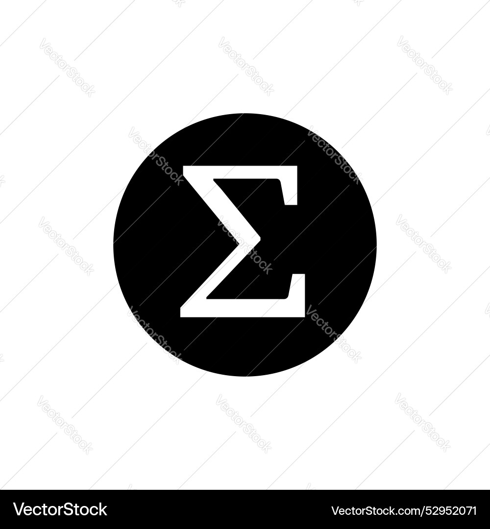 Sigma icon isolated on white background Royalty Free Vector