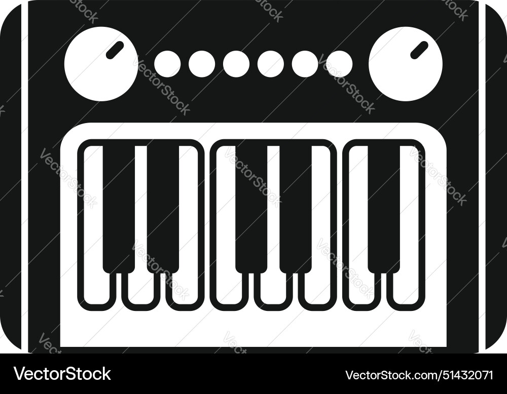 Simplified of synthesizer keyboard Royalty Free Vector Image