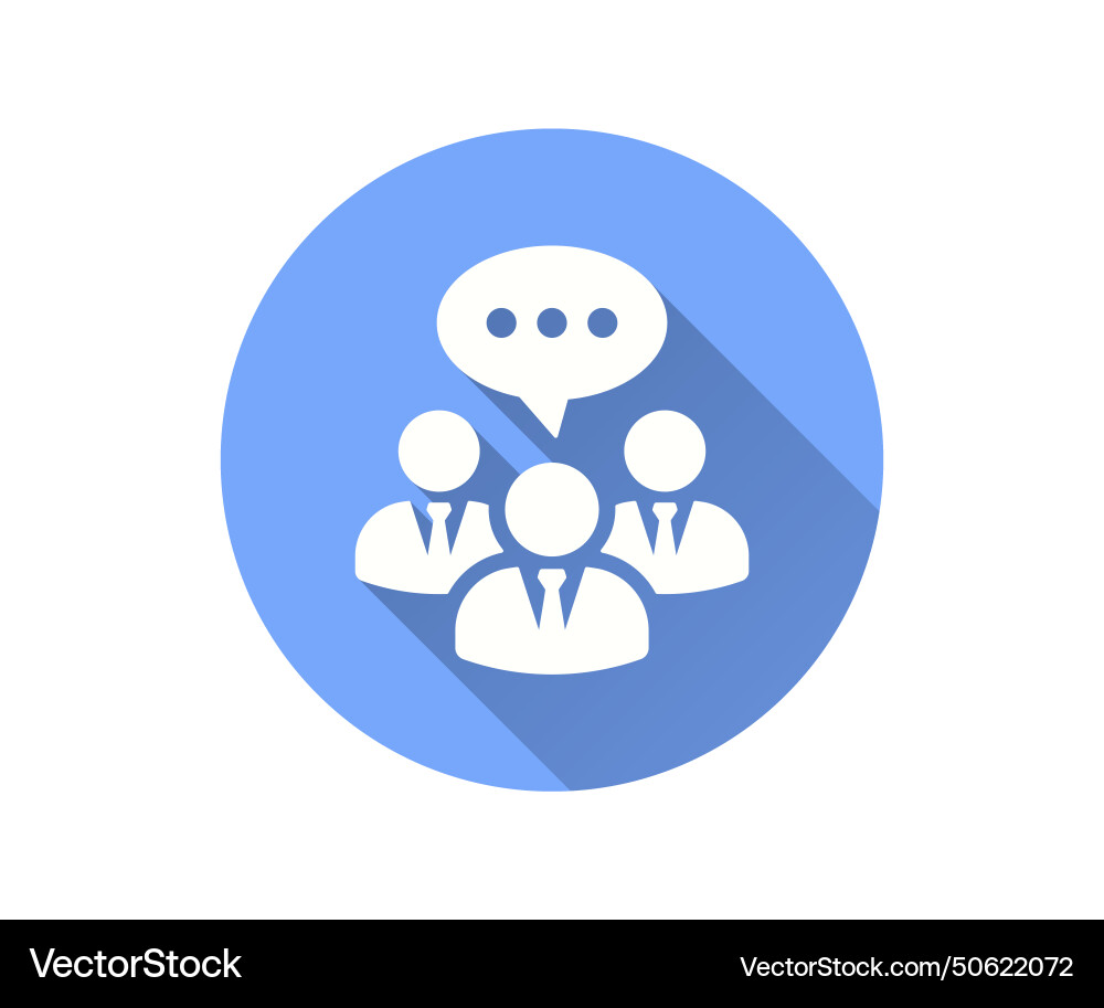 Discussion flat icon with long shadow for graphic Vector Image