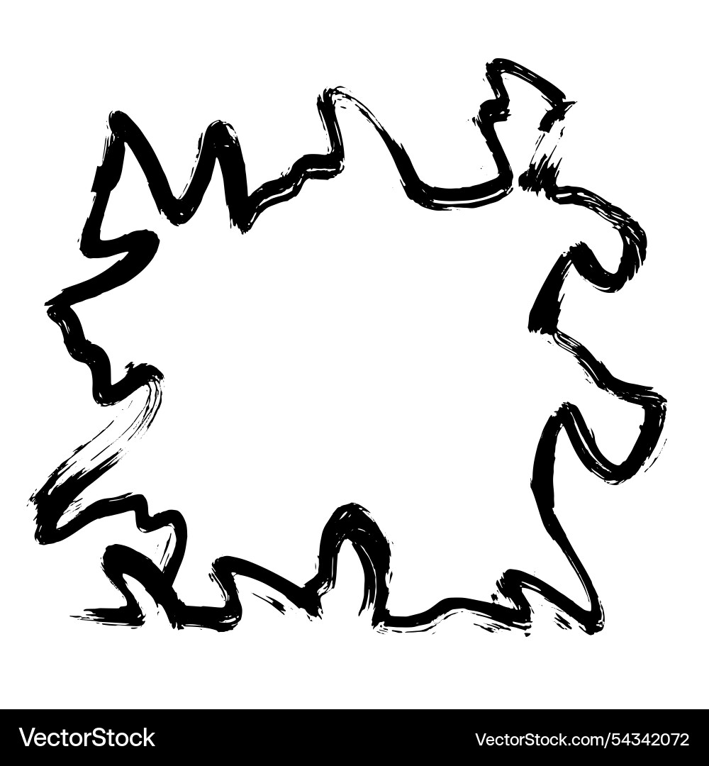 Dry brush hand drawn wavy frame Royalty Free Vector Image