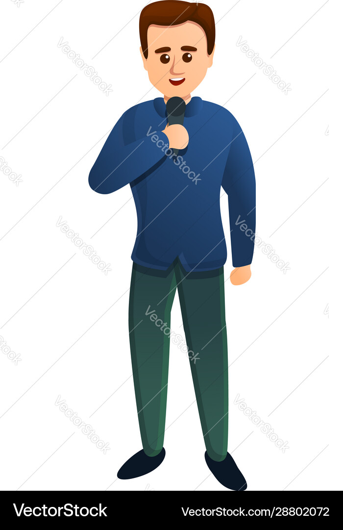 Pop singer icon cartoon style Royalty Free Vector Image