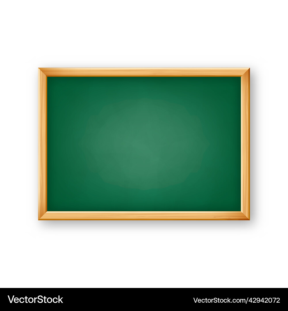 Realistic blank chalkboard in a wooden frame Vector Image