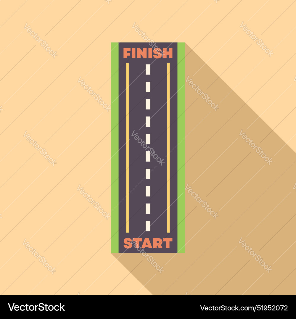 Straight road showing start and finish line Vector Image