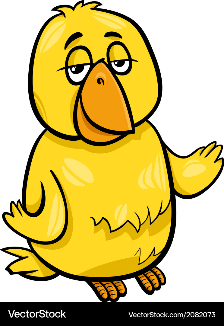 Canary bird character cartoon Royalty Free Vector Image