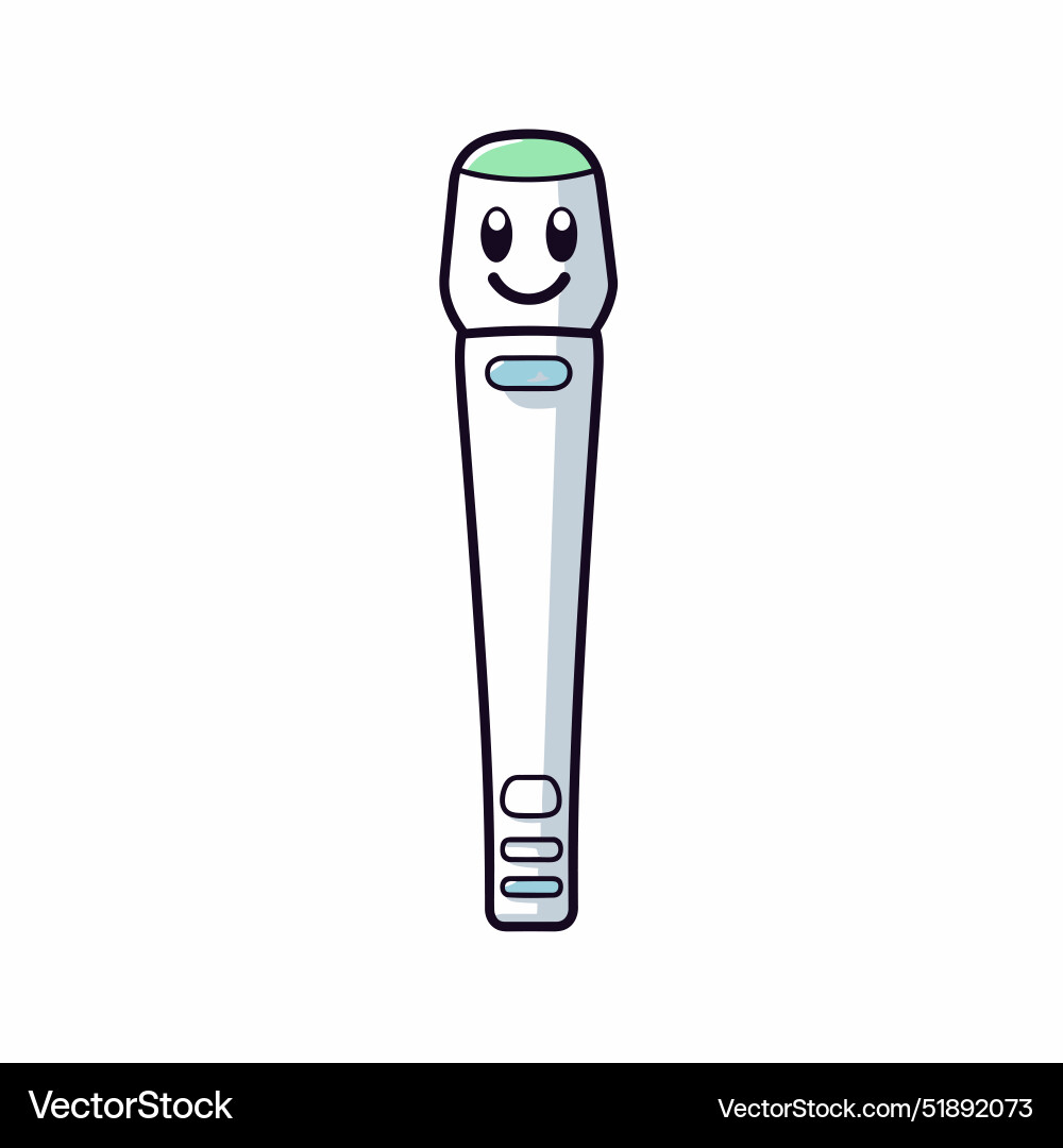 Cute smiling electric toothbrush cartoon fun Vector Image