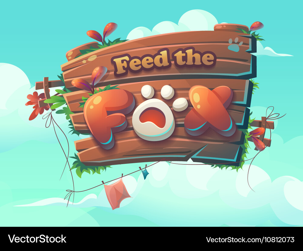 Feed the fox Royalty Free Vector Image - VectorStock