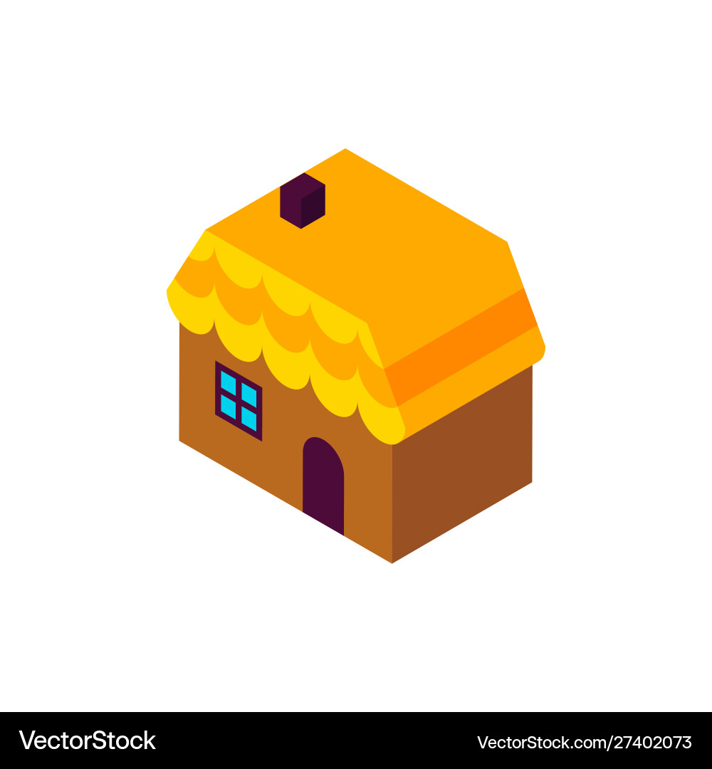 Gingerbread house isometric object Royalty Free Vector Image
