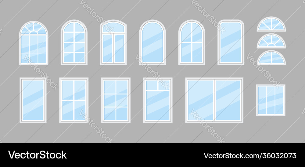 Glass window icon windows with frame for house Vector Image