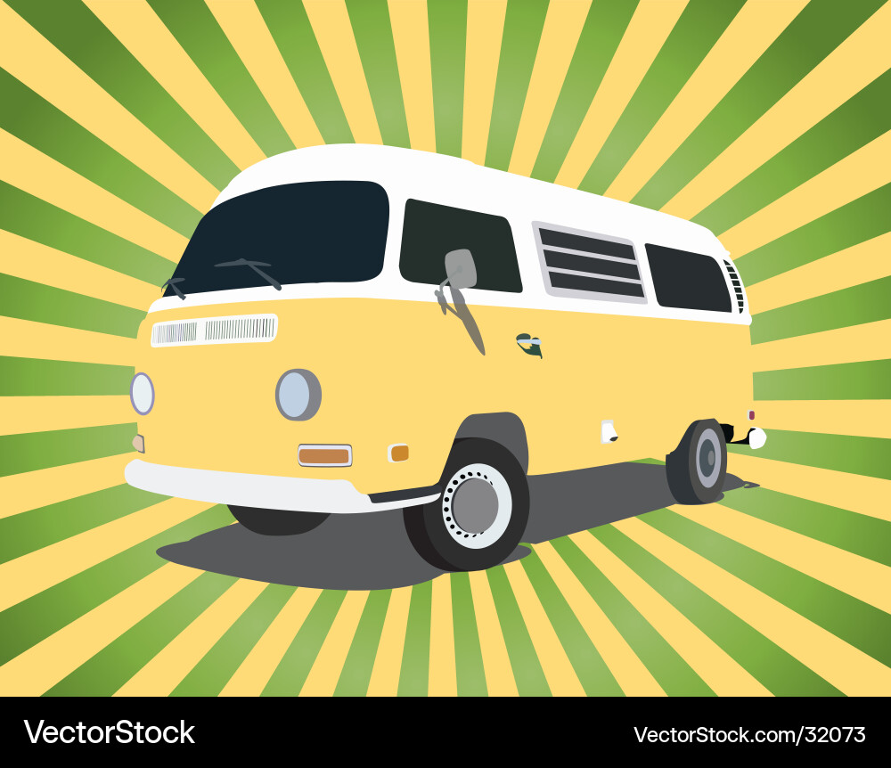 Groovy bus Royalty Free Vector Image - VectorStock